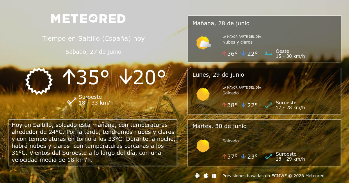 Tiempo en Saltillo (España). Clima a 14 días - Meteored Bolivia